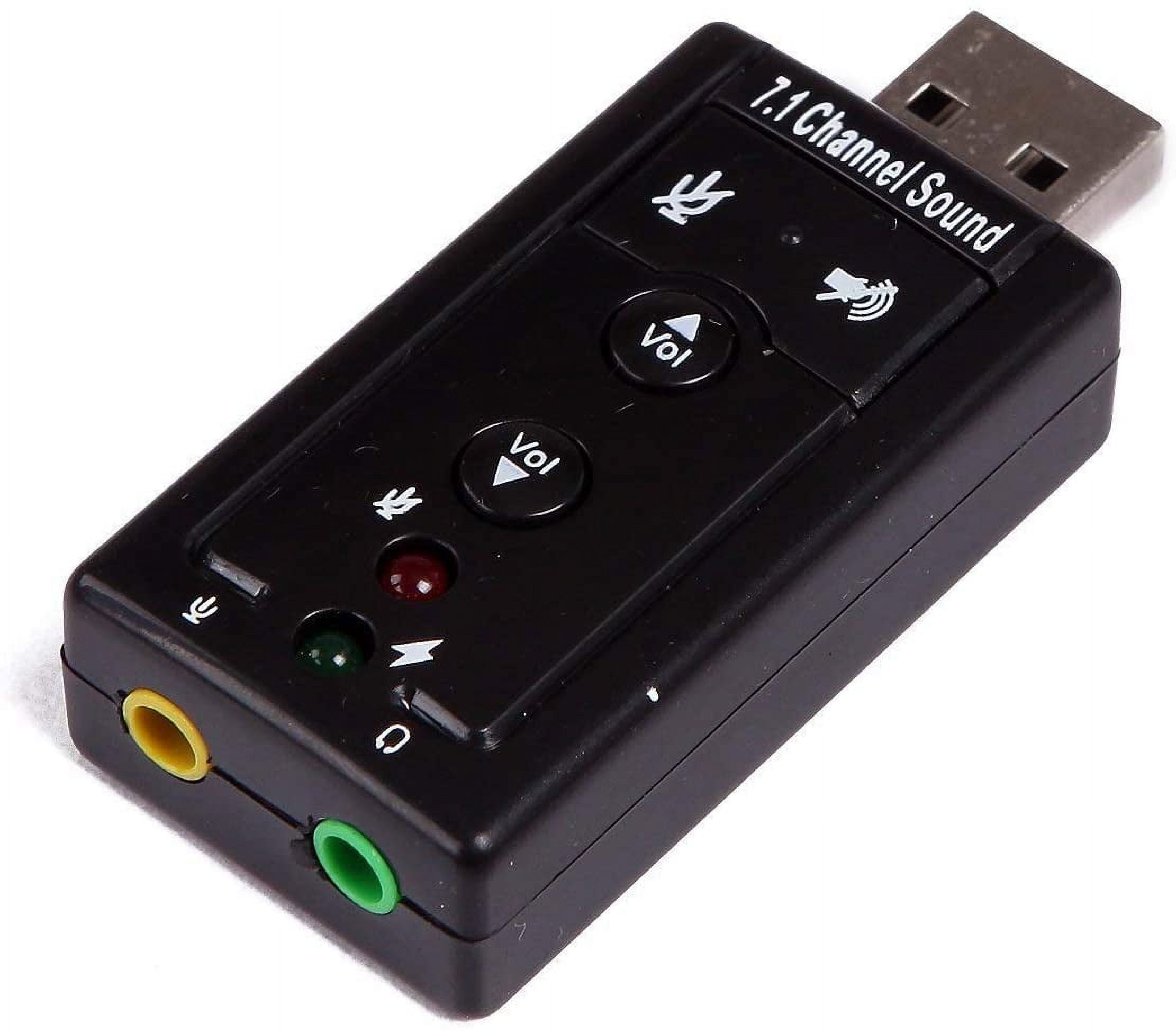 USB 7.1 Channel USB External Sound Card Audio Adapter(Sound Card) Black ...