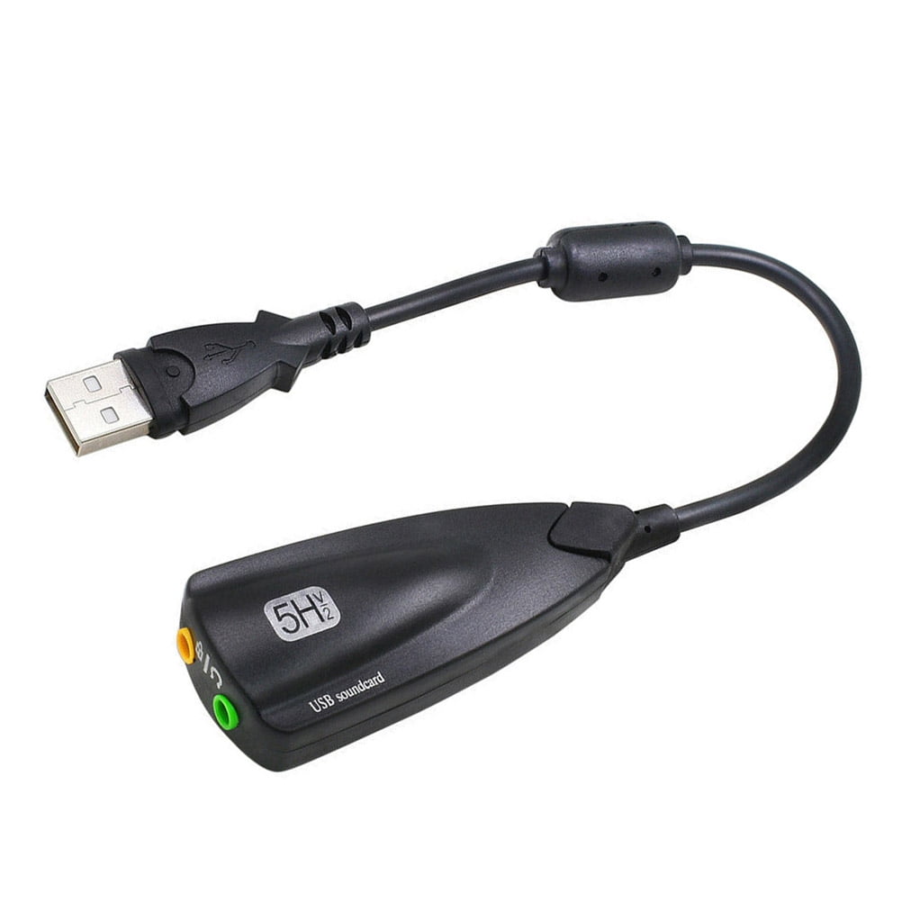 USB 7.1 External Cable With Sound High Sound Quality Sound Card(Black ...