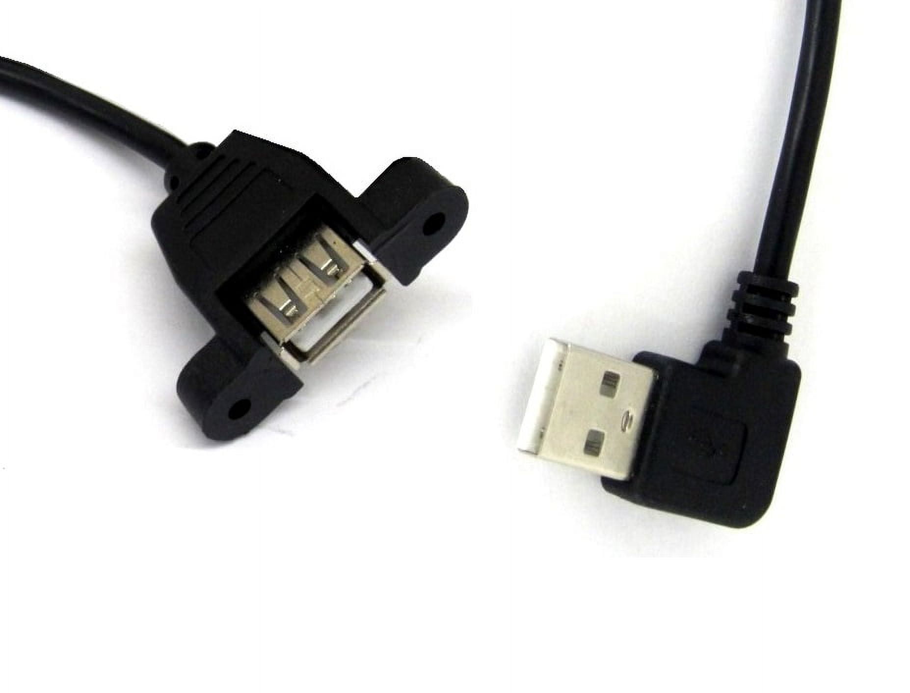 USB A Male 90 Degree Angle to USB A Female Panel Mount - Walmart.com