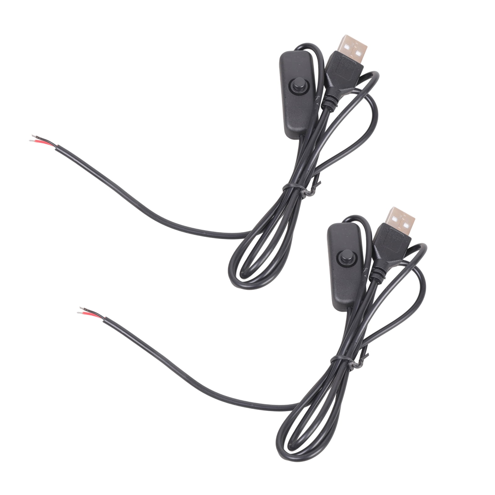 USB A Male Connectors Switchable Power Cable 2 Pin Bare Wire Power Cord ...