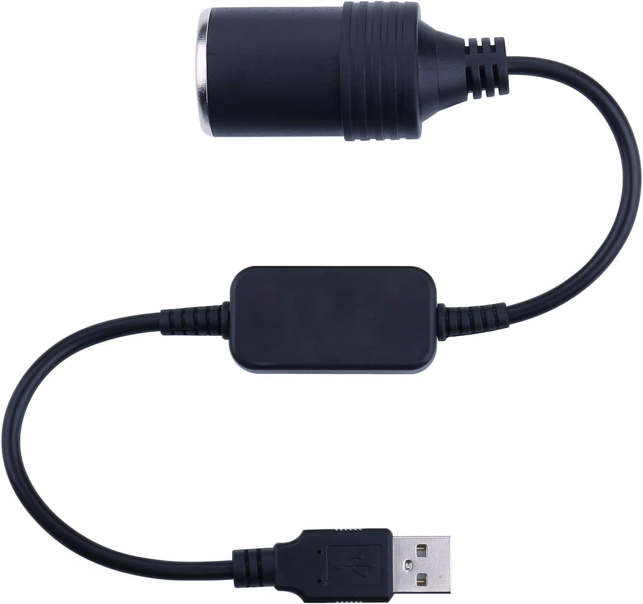 USB A Male to 12V Car Cigarette Lighter Socket Female Cable Converter 60CM/2FT - Walmart.com