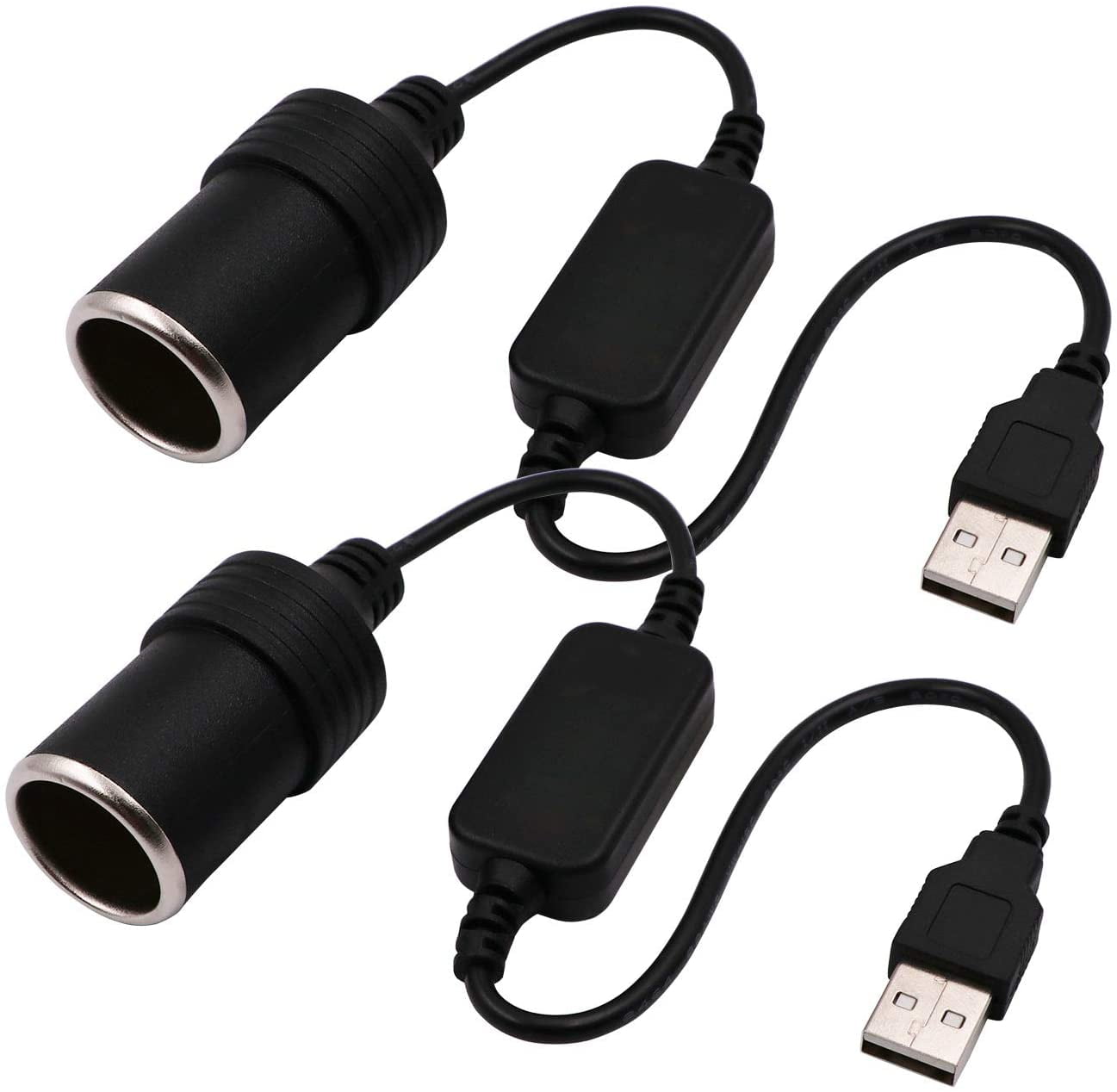 USB A Male to 12V Car Cigarette Lighter Socket Female Converter Cable 2 ...