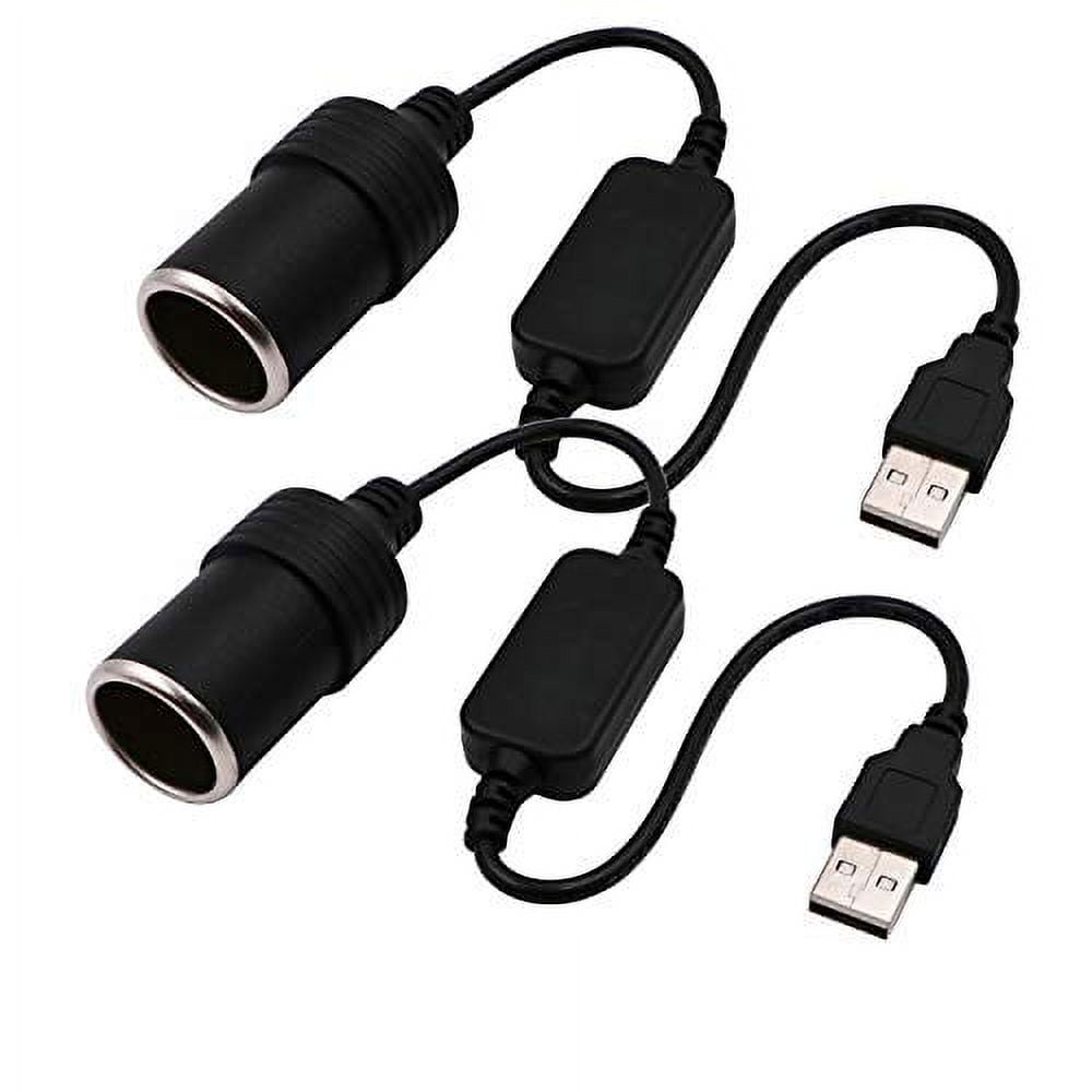 USB A Male to 12V Car Cigarette Lighter Socket Female Converter Cable 2 Pack Adapter Port Plug for Automotive Walmart
