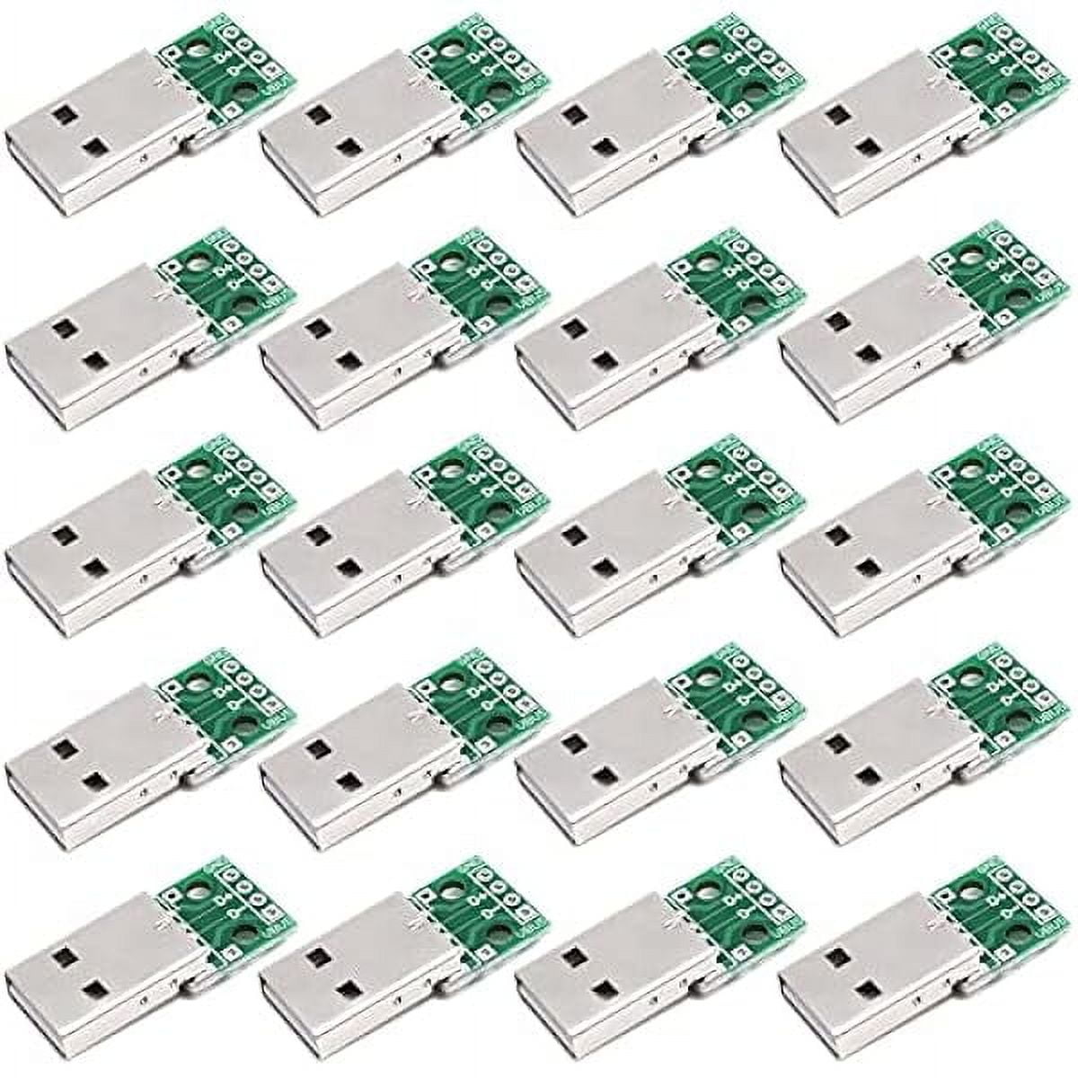 USB-A Male to DIP Breakout Board Adapter, 4 pin for 2.54mm PCB Board ...