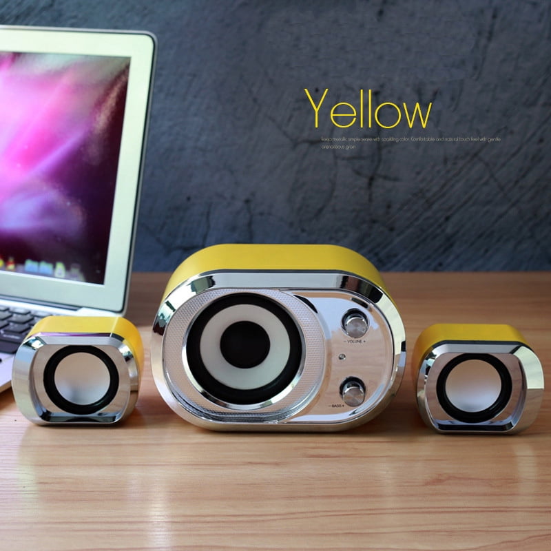 USB + AUX Wired Computer Speakers A Set Bass Reinforcement Speakers for ...