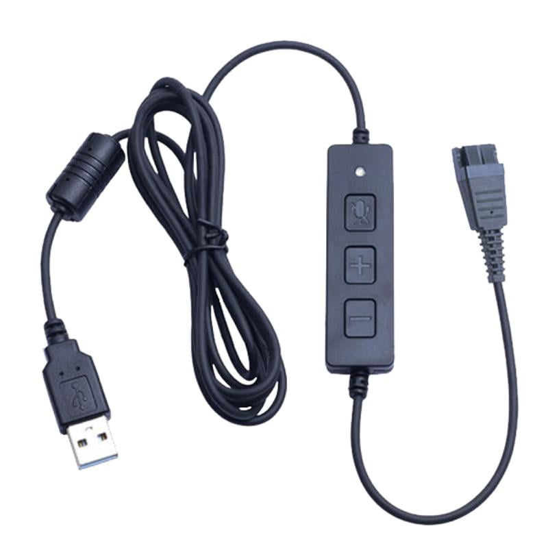 USB Adapter Cable QD (Quick Disconnect) to USB Plug Connects Headset to ...