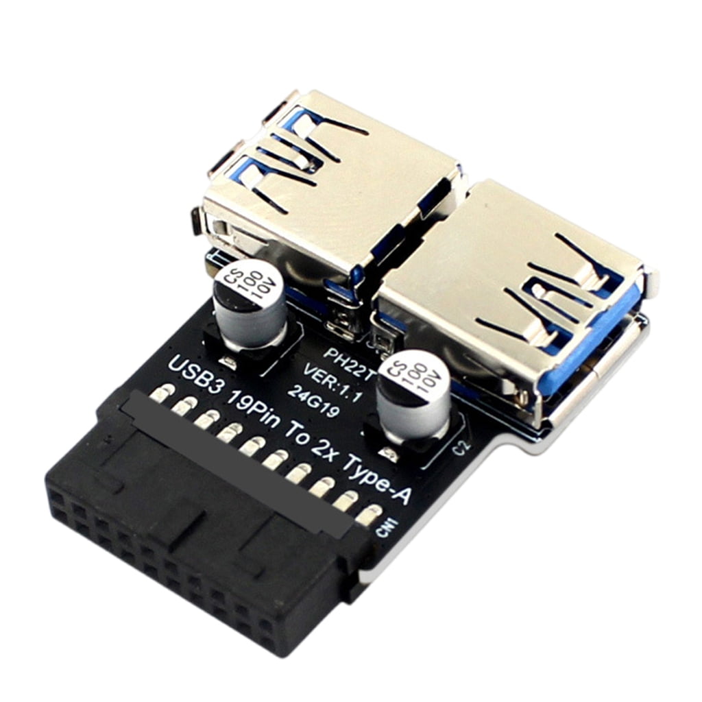 USB Adapter Header 19/20Pin to USB Connectors 2 Port USB3.0 Converters ...