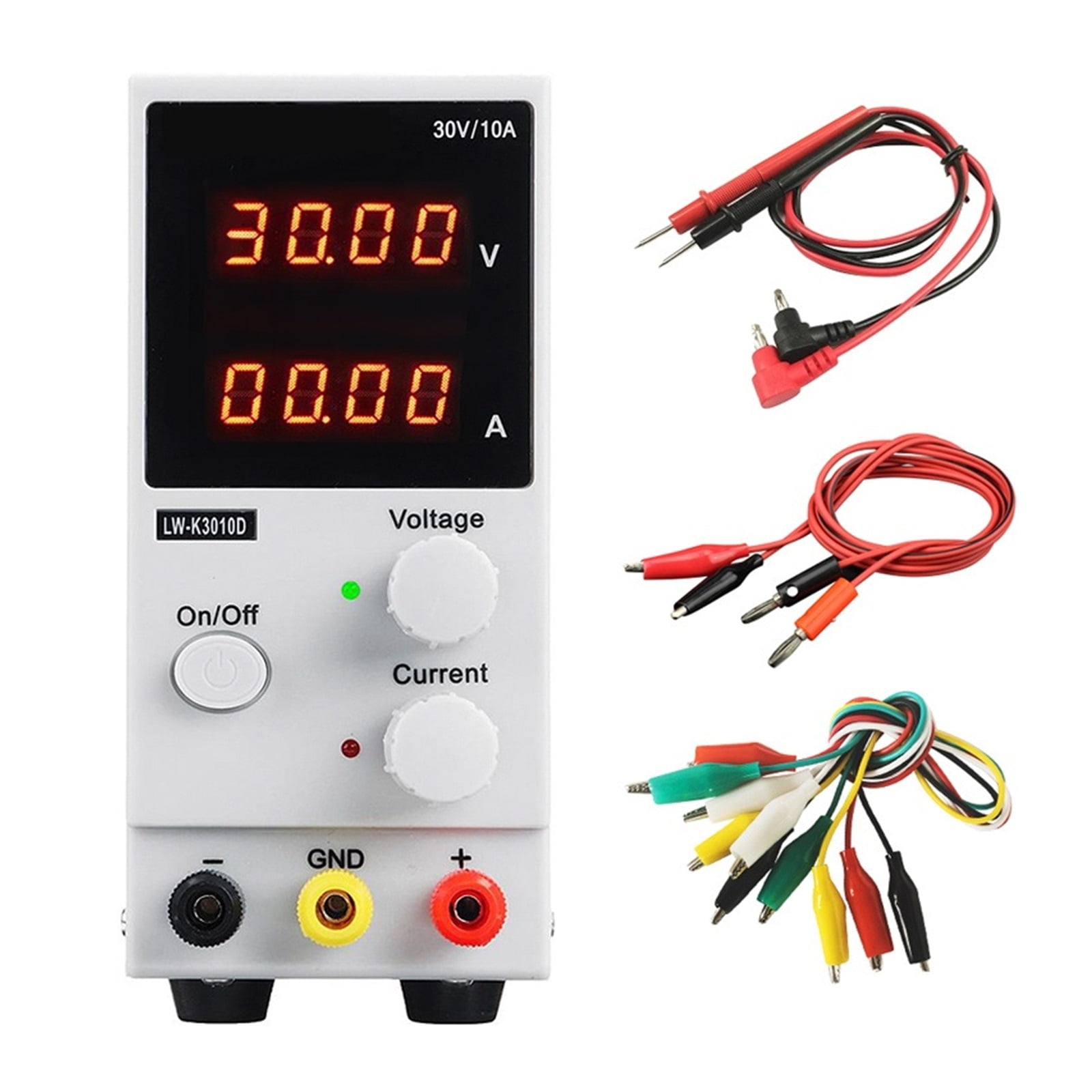 USB Adjustable DC Laboratory Power Supply 30V 10A Digital Bench Source ...