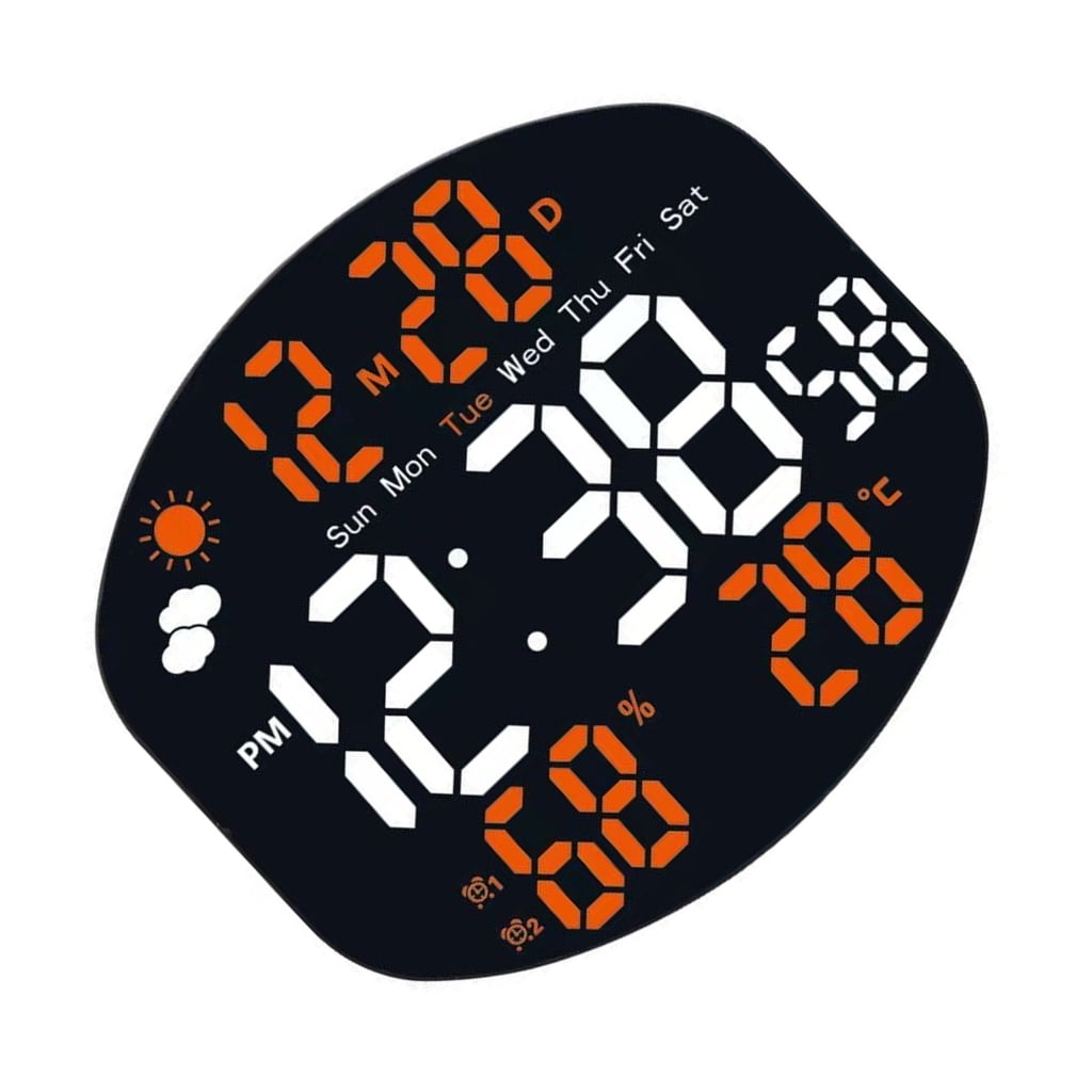 USB Alarm Clock Large LED Digital Wall Clock Remote Control Automatic ...