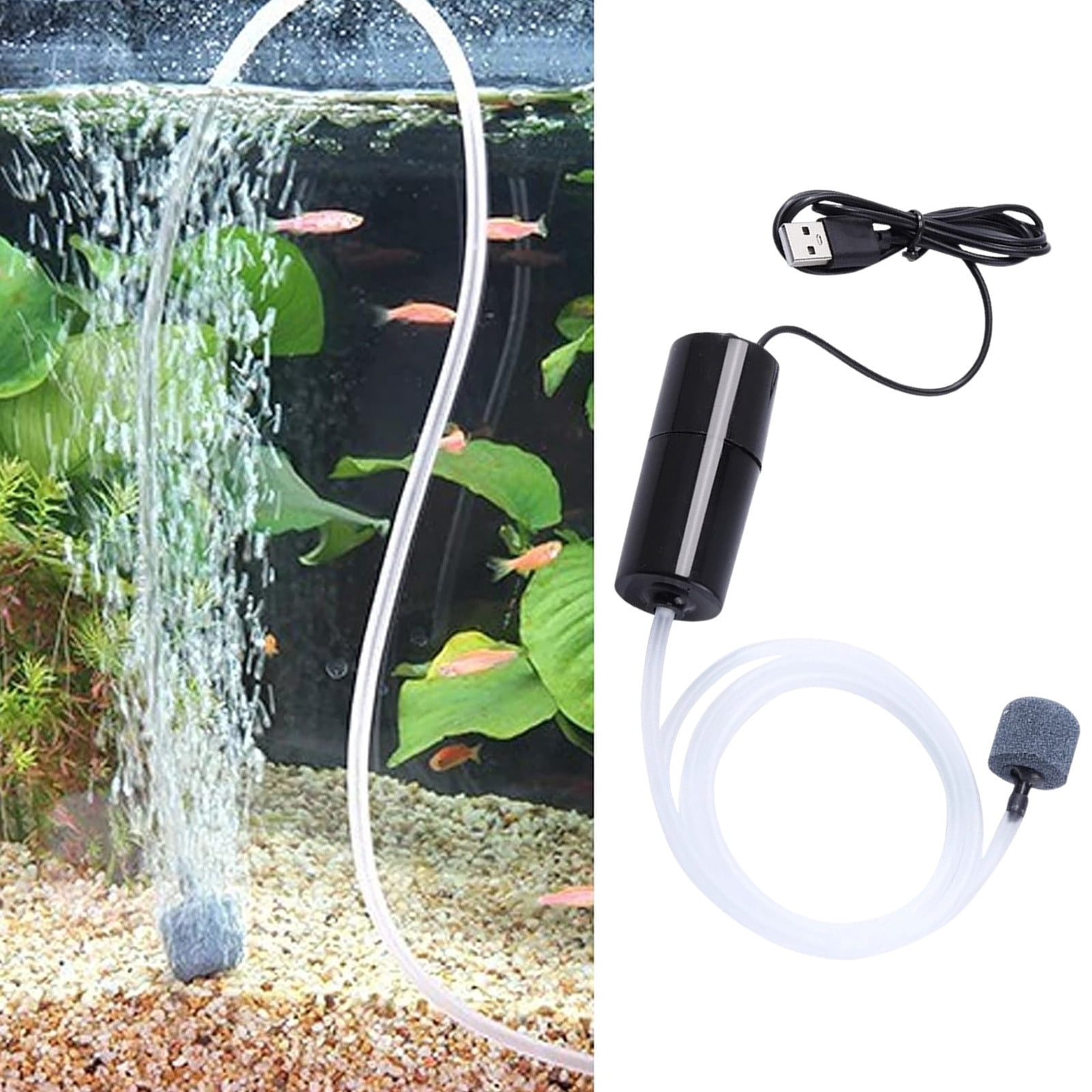 USB Aquarium Air Pump, Ultra Silent Fish Tank Air Pump Mini Aquarium ...