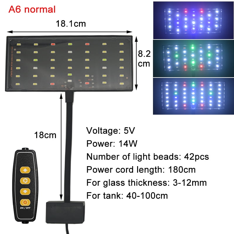 USB Aquarium LED Light Full Spectrum Aquatic Plant Grow Lamp Fish Tank ...