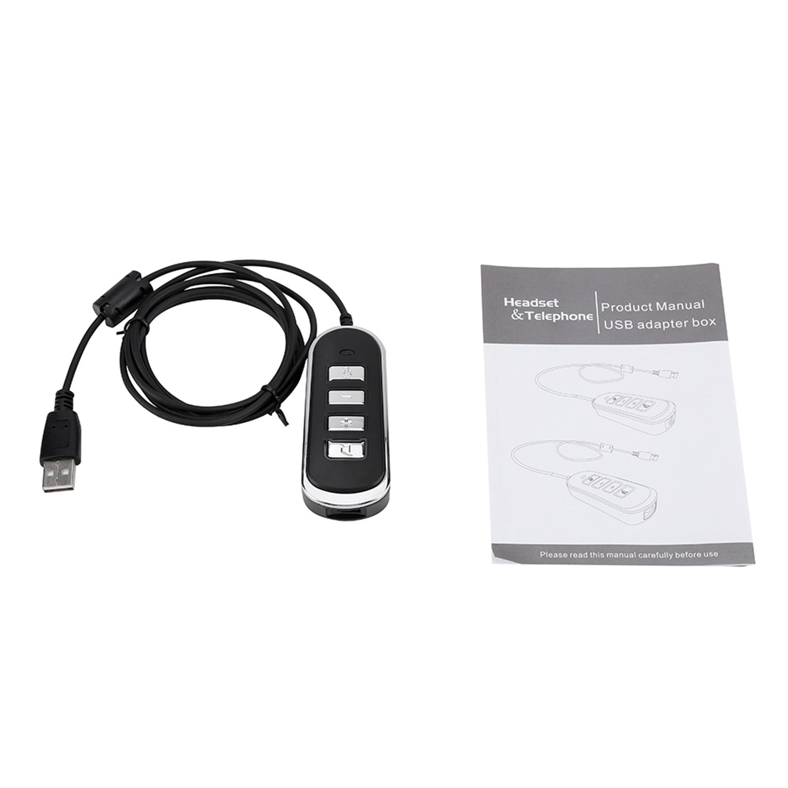 USB Audio Headphone Adapter with Control Box - RJ9 to USB Conversion ...