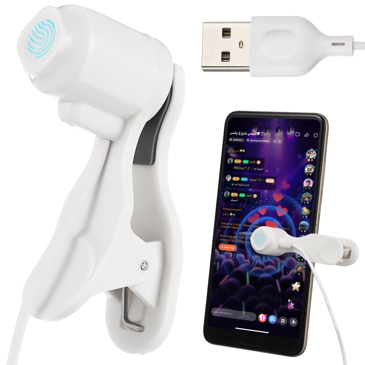 USB Auto Screen Clicker for Tablet & Phone - Mini ABS White Automatic ...