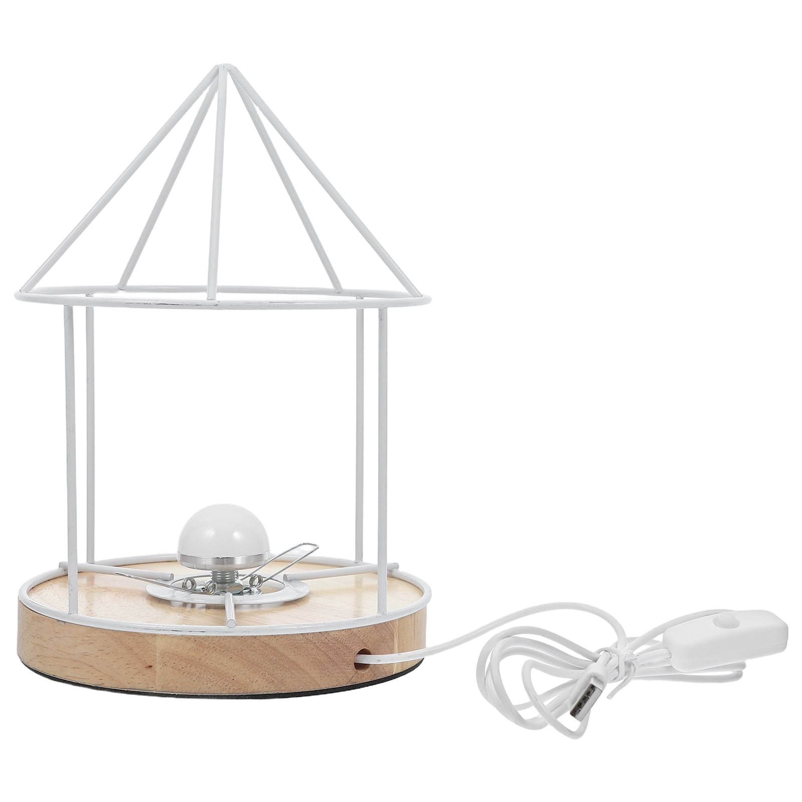 USB Base Lamp Shade Frame for Desk Lamp DIY Lampshade Iron Wire Frame ...