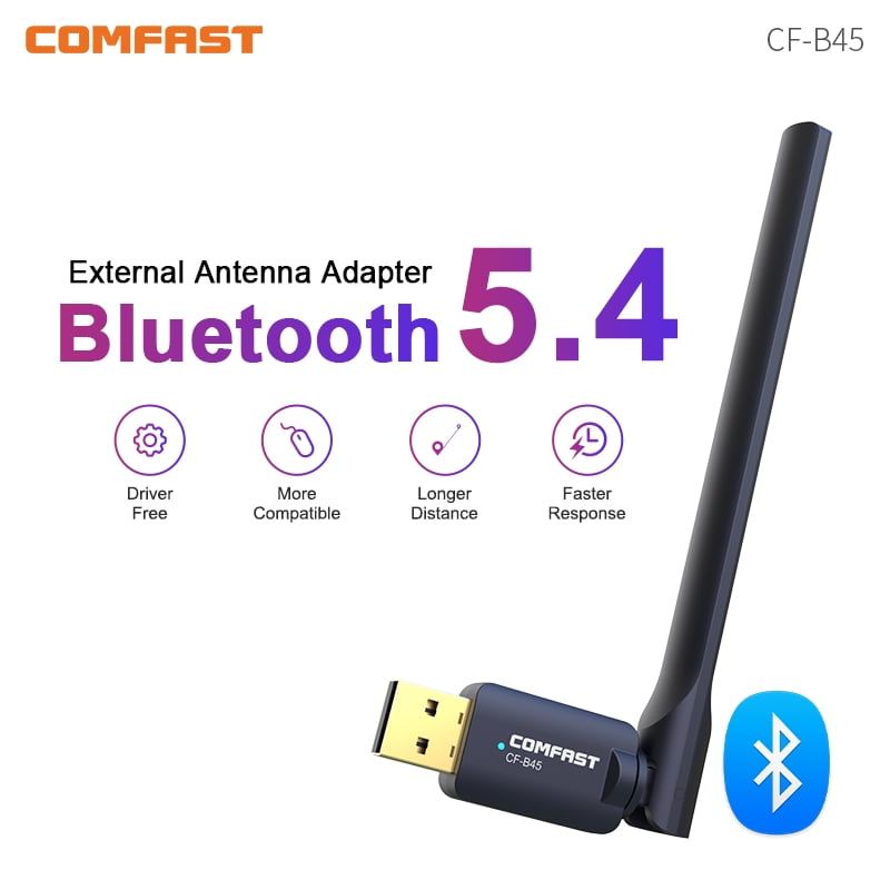USB Bluetooth 5.4 Adapter 100M/20M BT5.4 Dongle for PC Wireless Mouse Keyboard Music Audio ...