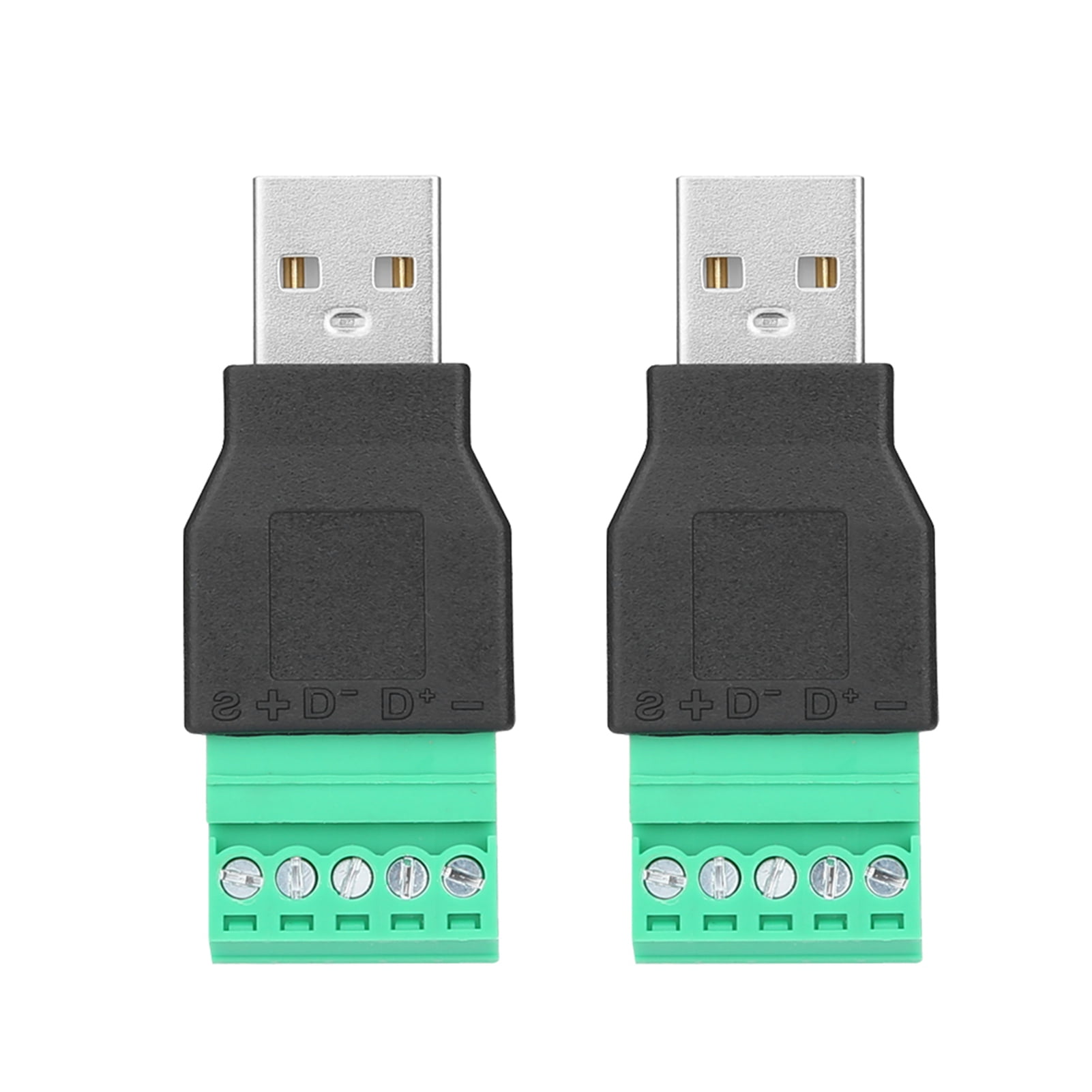 USB Breakout Board,2Pcs USB Male Plug to 5 Pin Screw Terminal Adapter ...