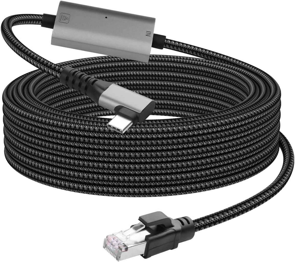 USB C to 2.5 Gbps Ethernet Cable 6.5 FT, Gigabit RJ45 LAN to 90 Degree ...