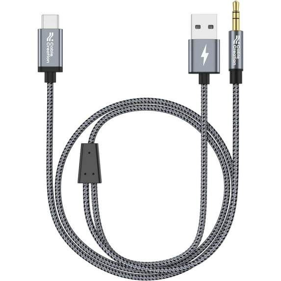 USB C to 3.5mm Audio Cable with USB Charging Cable, Car Aux Cable, Type ...