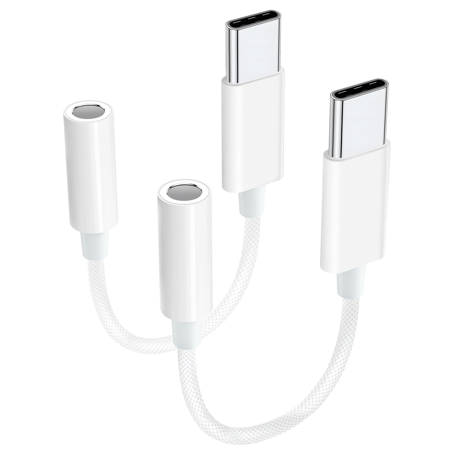 USB C to 3.5mm Female Headphone Jack Adapter for iPhone 15 (2-Pack ...