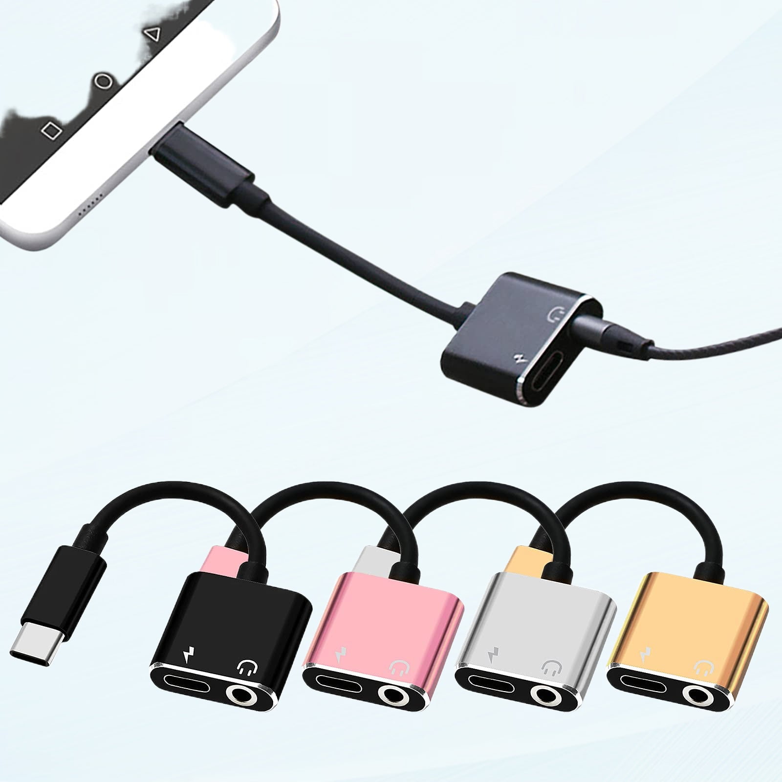 USB C to 3.5mm Headphone and Charger Adapter, 2 in 1 Type C to Aux ...