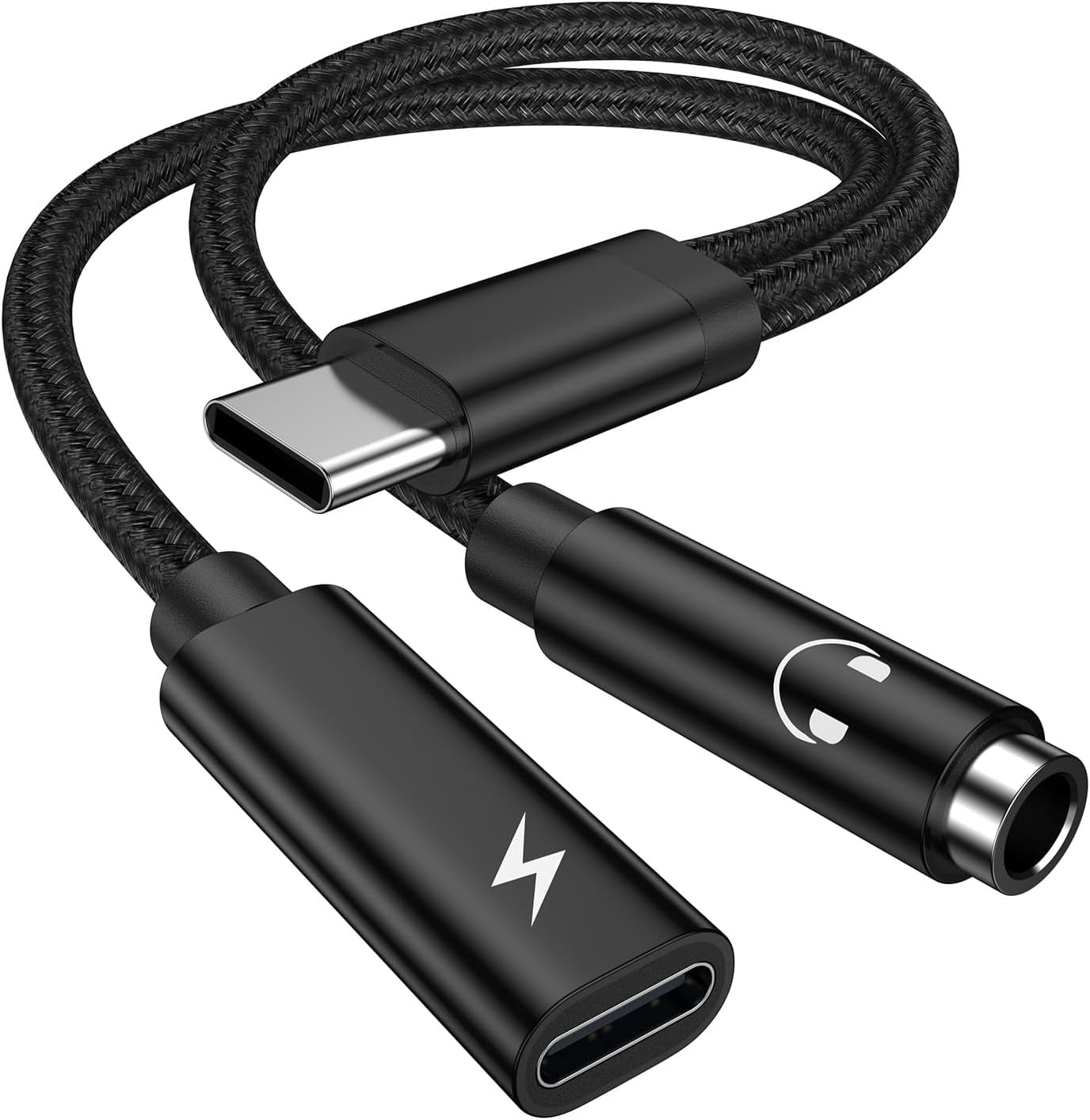 USB C to 3.5mm Headphone and Charger Adapter,2 in 1 Type C to Aux Audio Jack Adapter with Fast ...