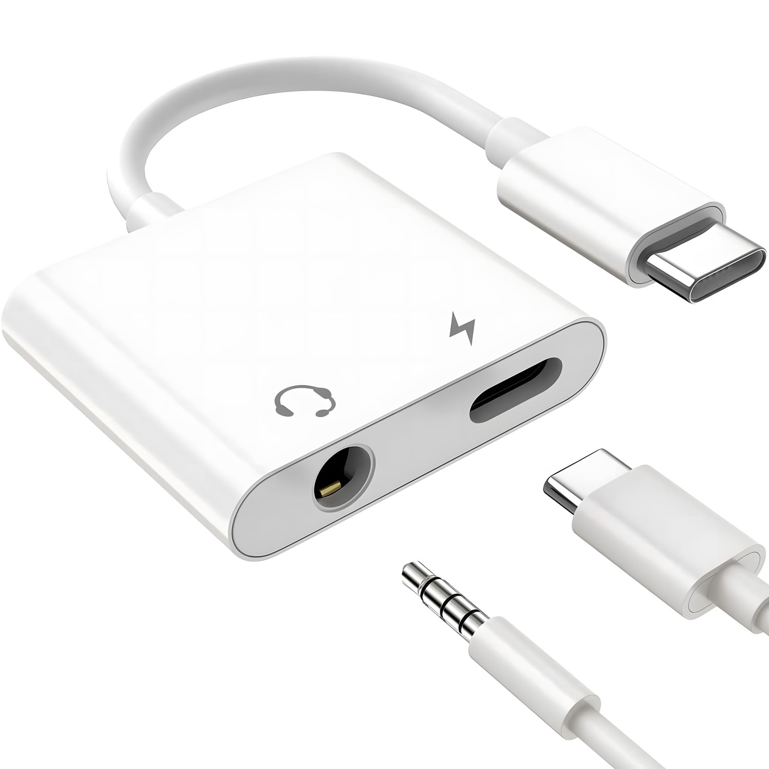 USB C to 3.5mm Headphone and Charger Adapter, Type-C Dongle Cord, PD ...