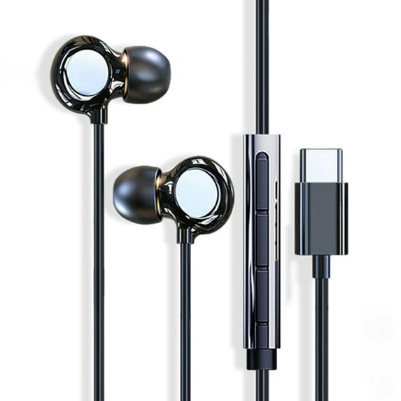 USB C/3.5mm Wire Earphones with Clear Sound and 13mm Composite ...