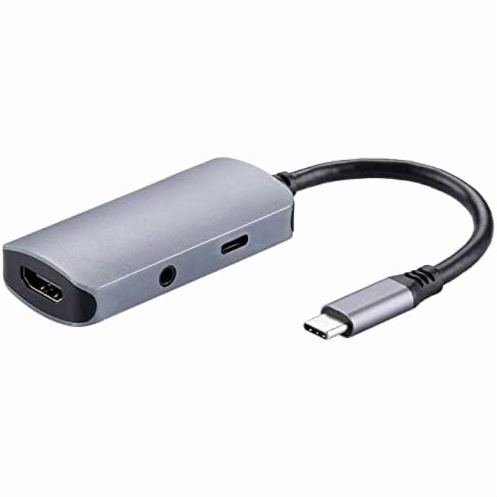 USB-C 3-in-1 Hub with HD 4K, 3.5mm Audio and PD 100W Port Fast Charging ...