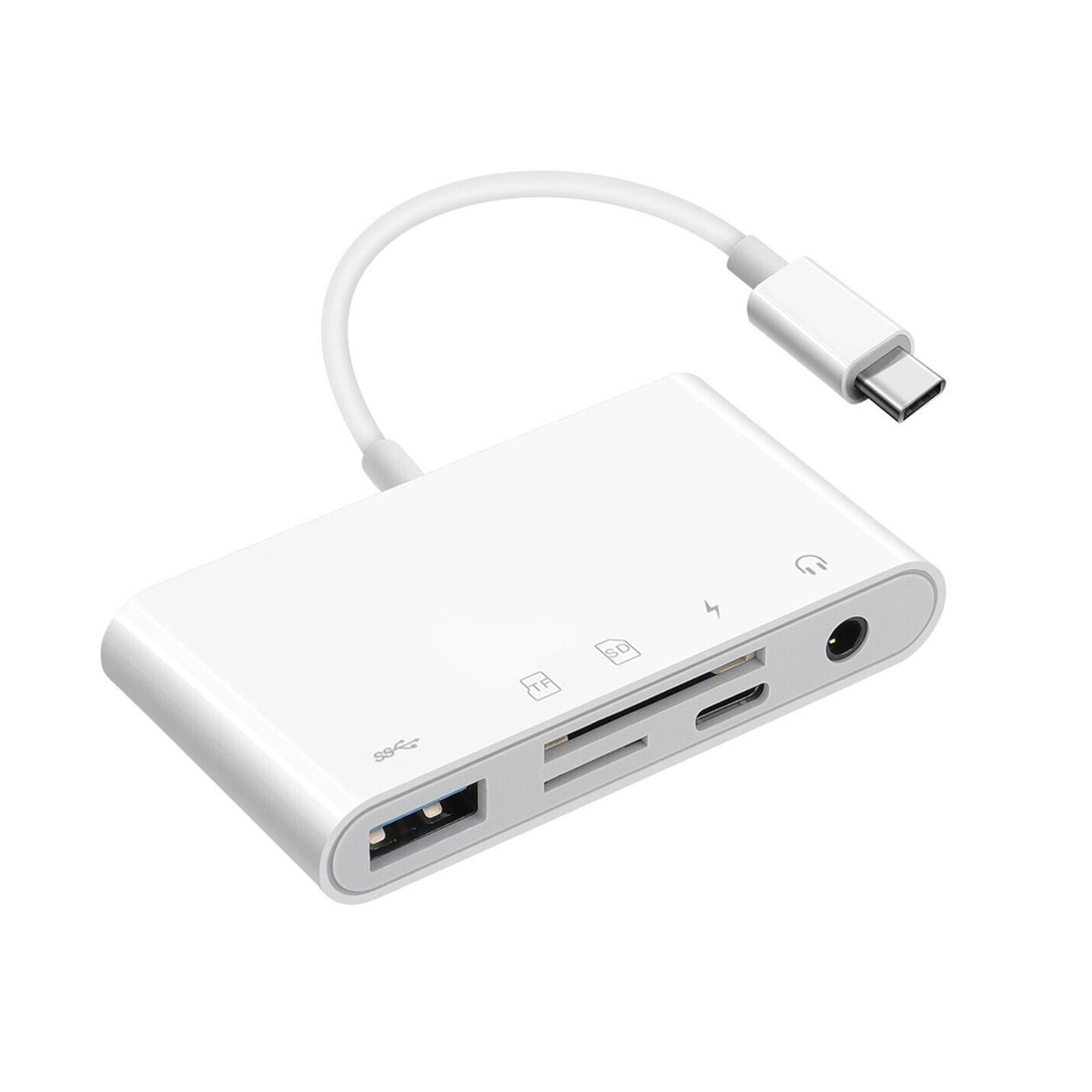 USB-C 5 in 1 Hub Adapter Converter Multi-Function Portable Card Reader ...