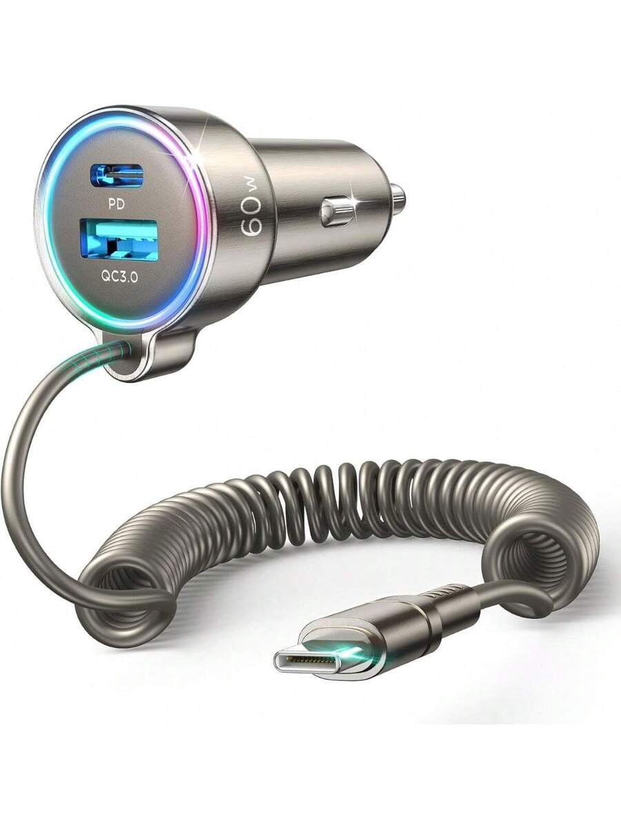 USB C 72W Car Charger For IPhone 17/16 Pro Max, PD & QC3.0 W/5 Ft 36W ...