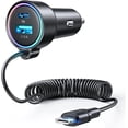 USB C 90W Car Charger for iPhone 17/16 Pro Max, PD & QC3.0 w/5 ft 45W ...