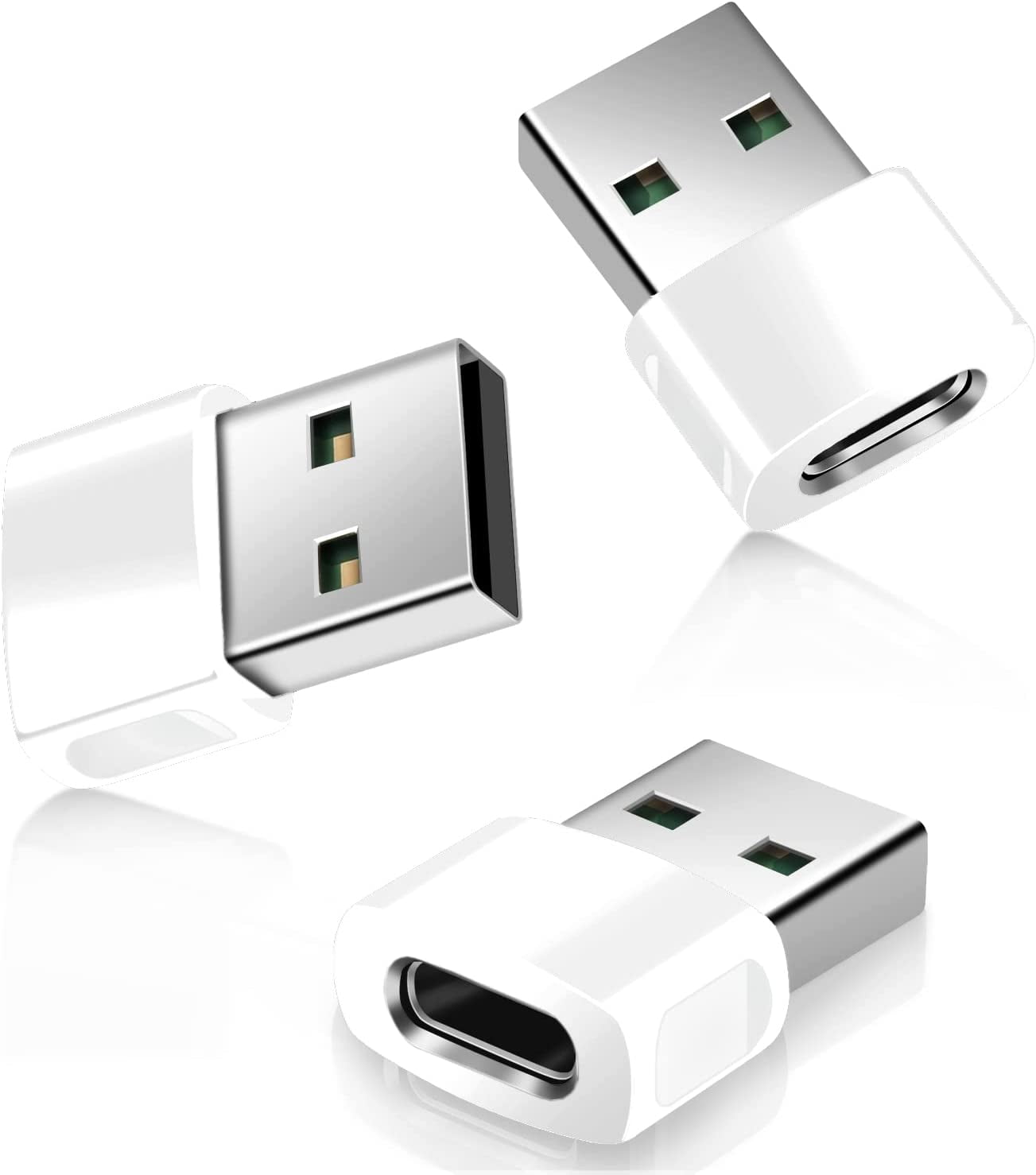 USB to USB C Adapter 3 Pack,Type C Female to A Male Charger Cable Block ...