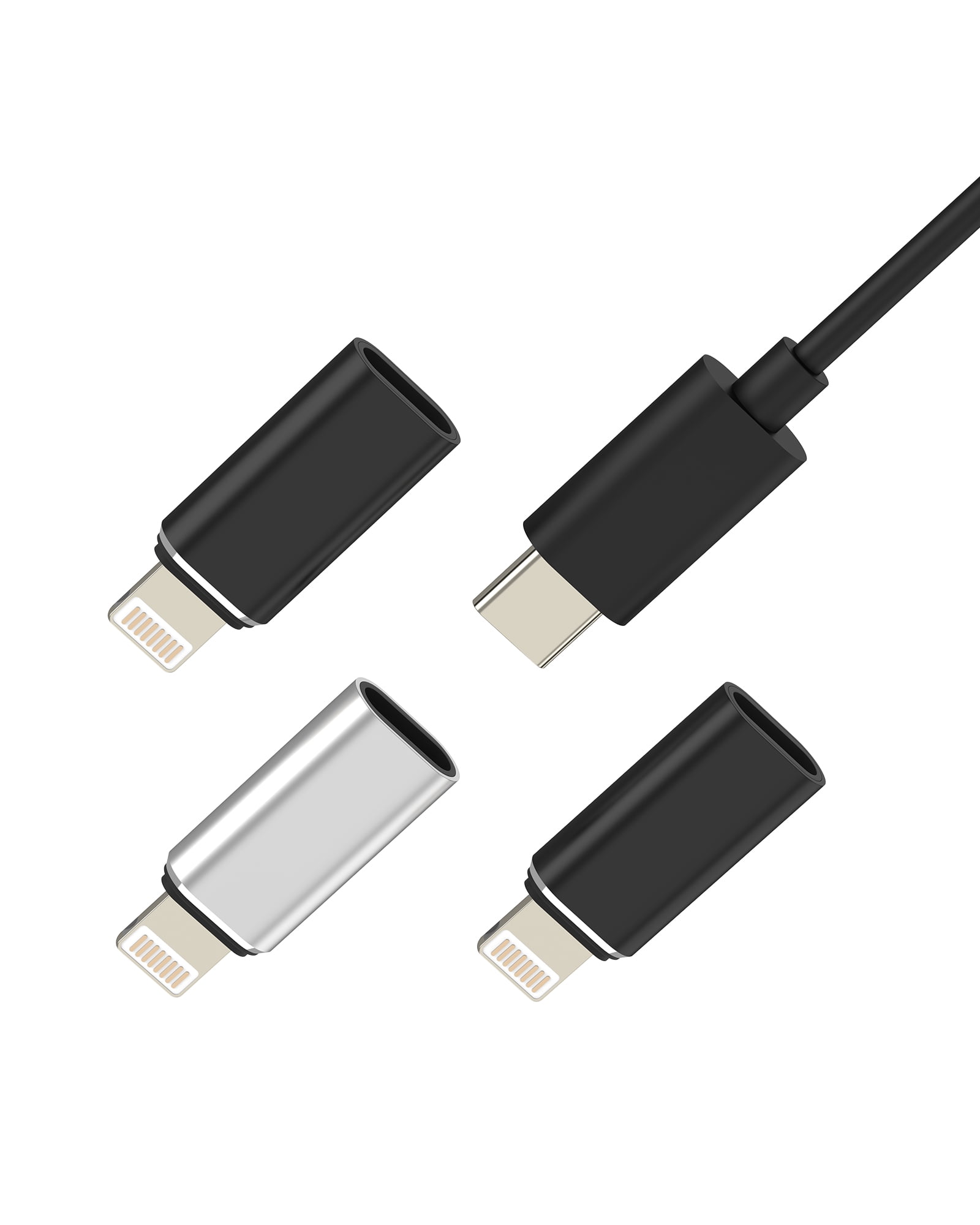 USB C Female to Lightning Male Charger Adapter(3 Pack)for Apple MFi ...