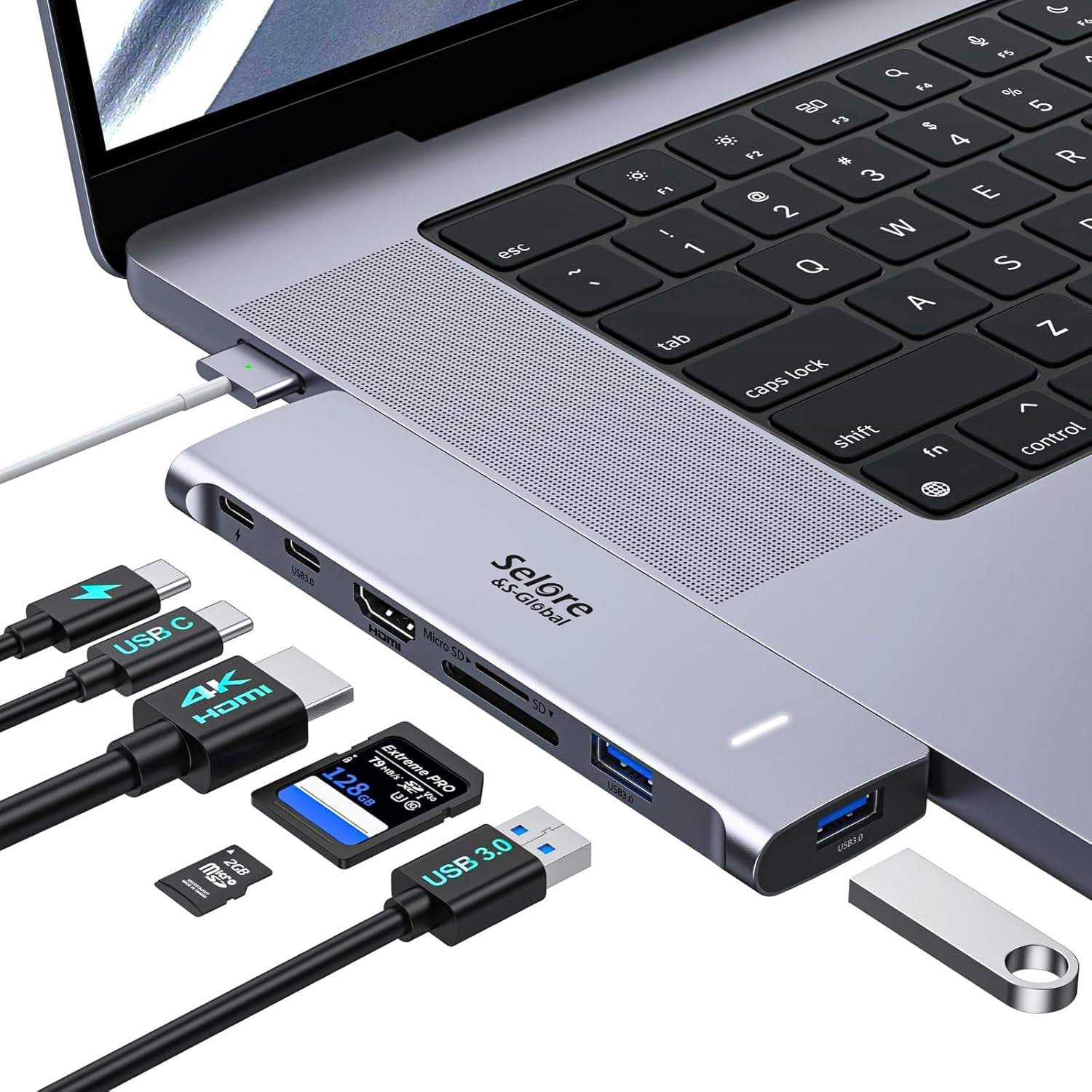 USB C Adapter HDMI Hub for MacBook Pro/Air M1 M2 M3 2024 2023 13"15"16 ...