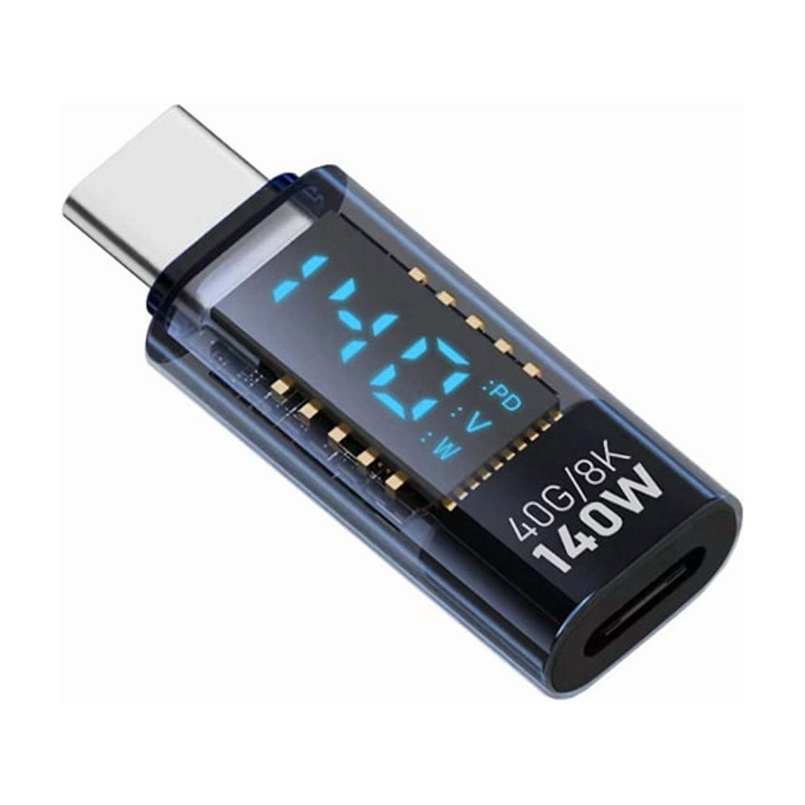 USB C Adapter LED Wattage Display 140W 40Gbps 8K USB C Extension PD3.1 ...