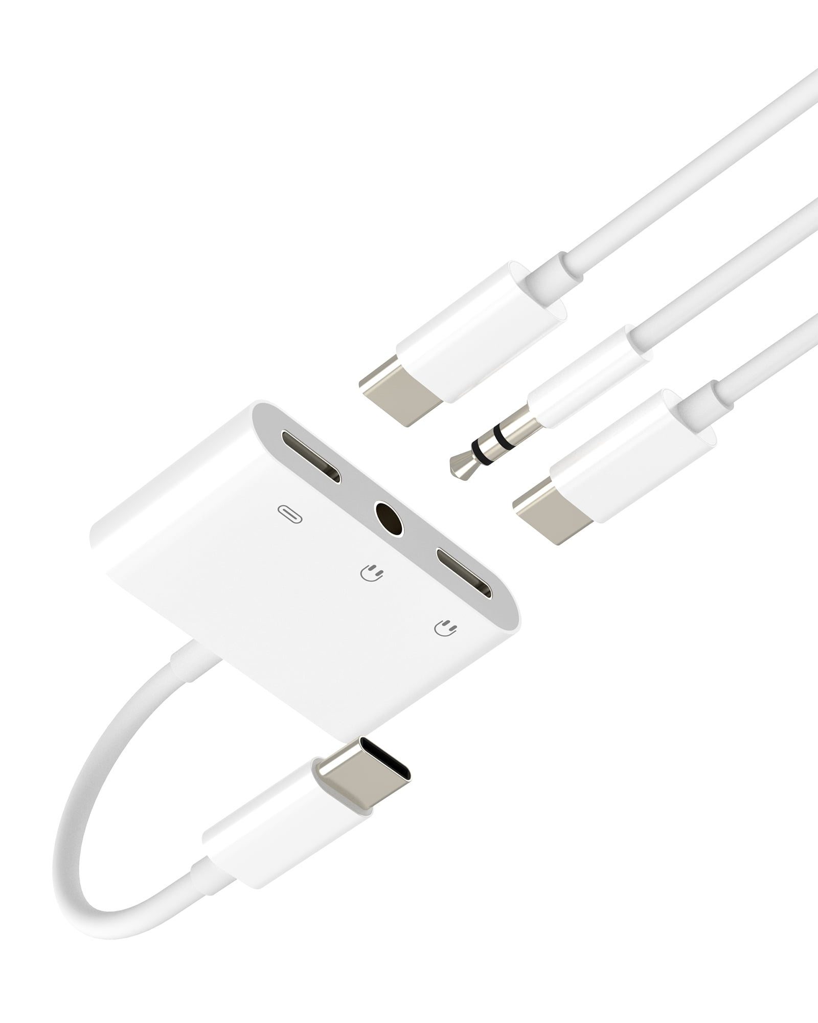 Dual Headphone to USB C Adapter(3 in 1)for IPhone 16 15 Pro Max Type C ...