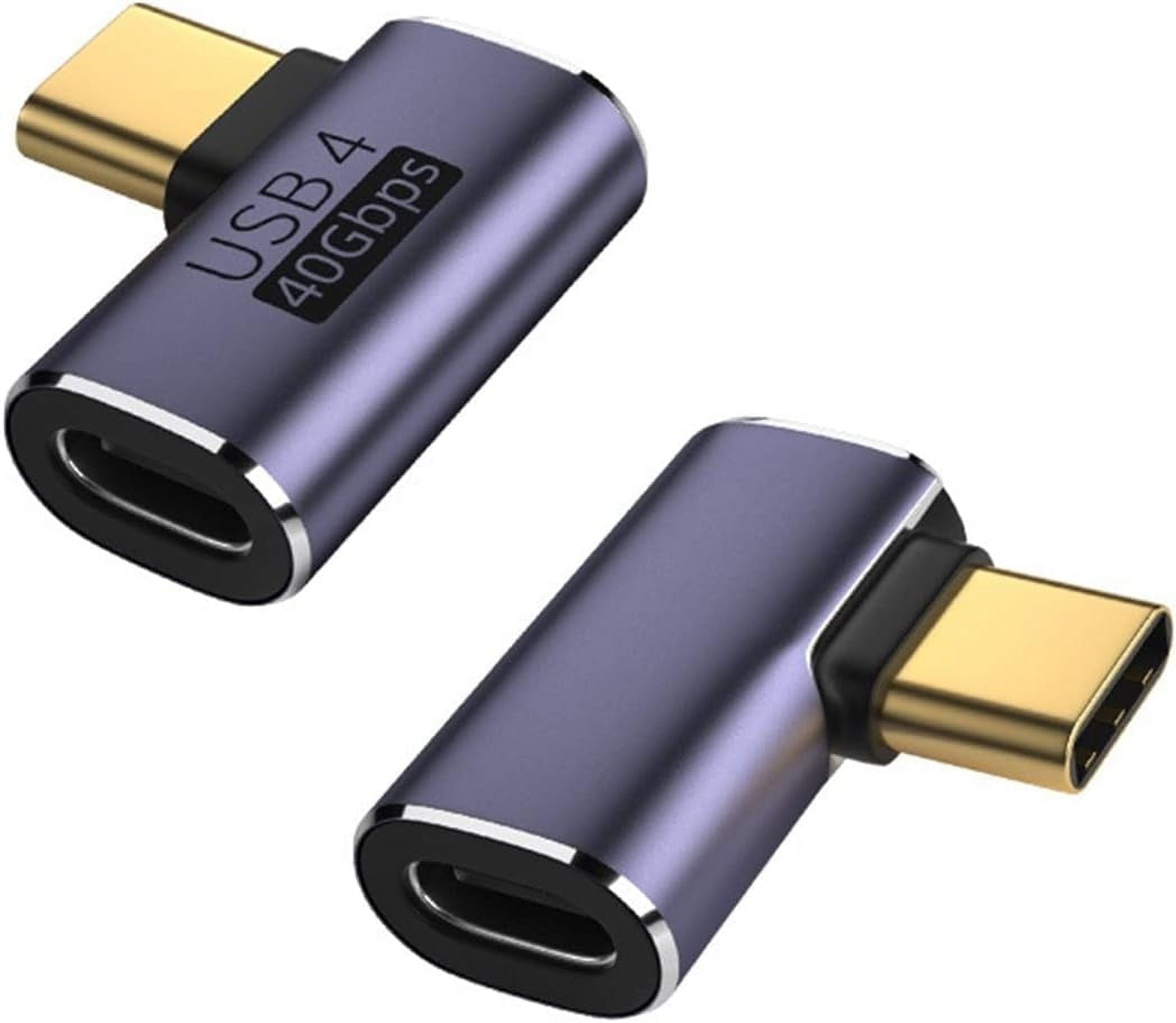 HEXINGMC USB C Angled Adapter, 40Gbps, 90 Degree USB-C Male to Female ...