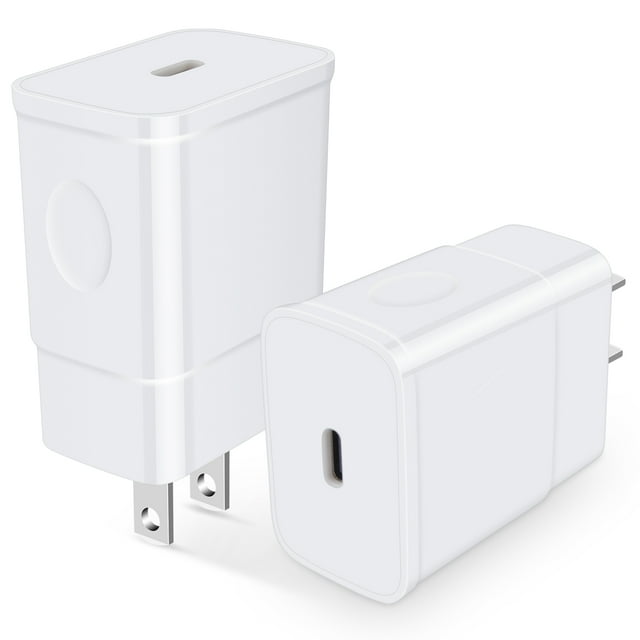 USB C Block,2Pack ABCPOW USB C Charger Block 25W PD Android Type C ...