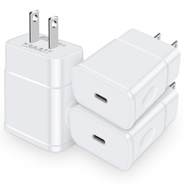 USB C Block,3Pack ABCPOW USB C Charger Block 25W PD Android Type C ...