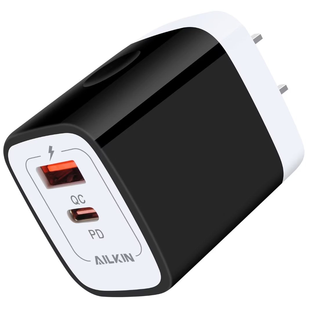 USB C Block,AILKIN 20W PD Type C Charger Block QC3.0 Dual USB Wall ...