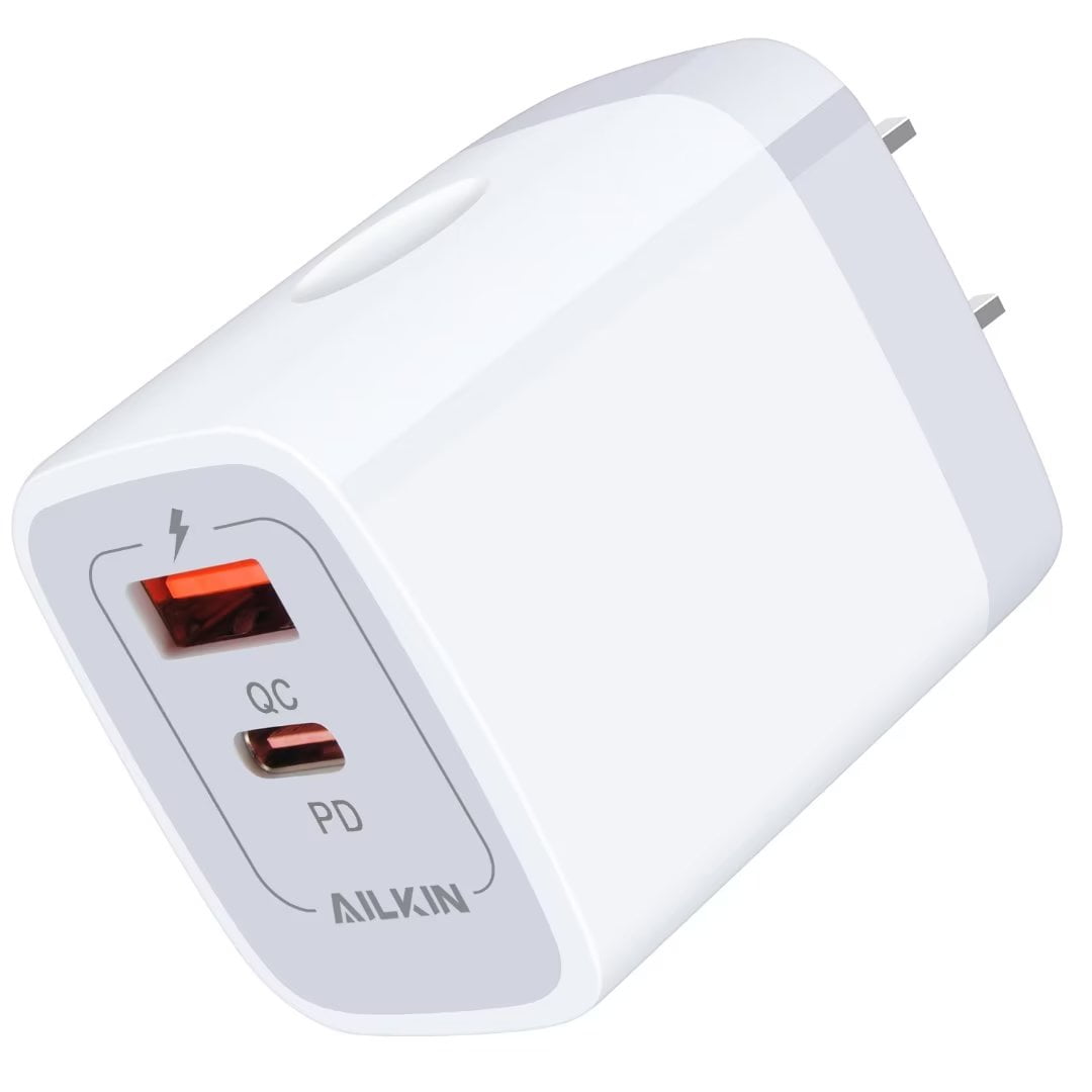 AILKIN 20W USB C Charger Block, PD QC3.0 Dual Wall Adapter, Fast Charge ...