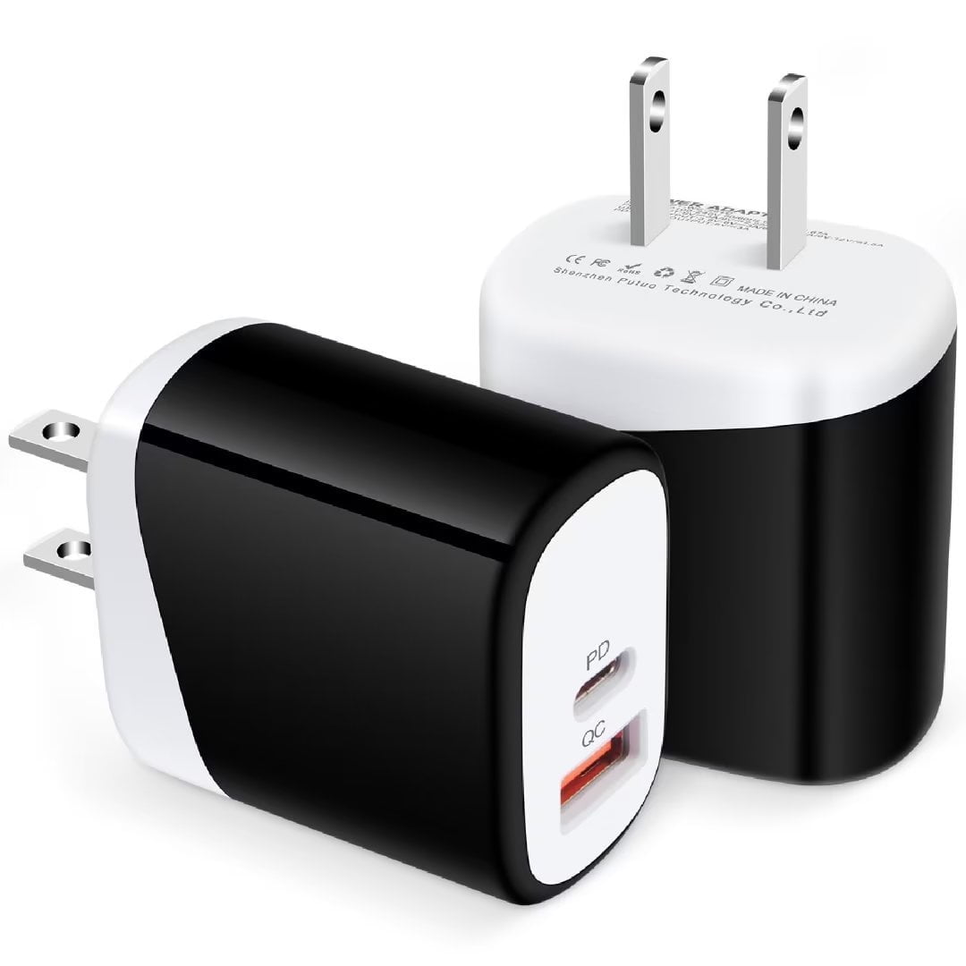 USB C Block Charger,2PCS ABCPOW 20W PD Type C Charger Block QC3.0 Dual ...