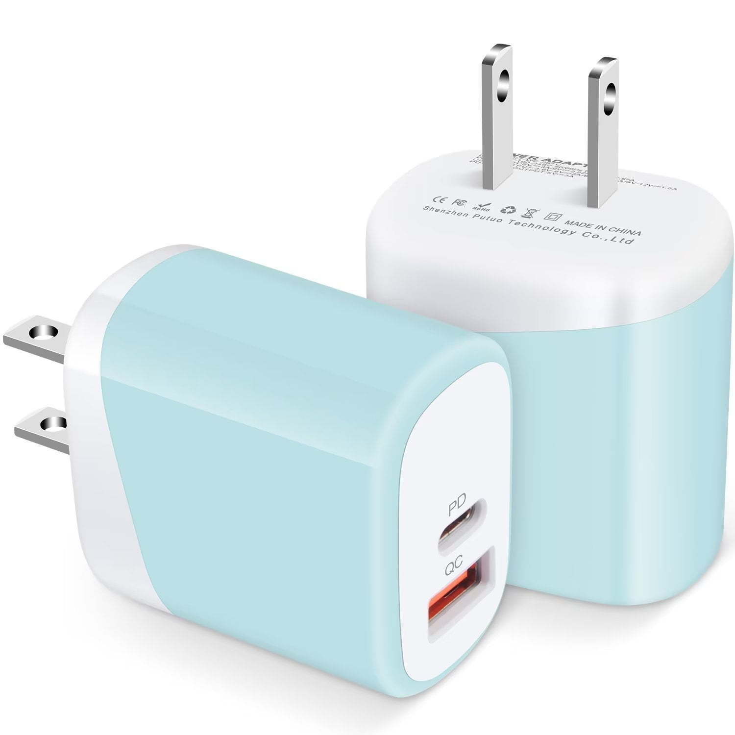 FiveBox 2pack 20W PD USB C Charger Block, Dual Ports, Fast Charging ...