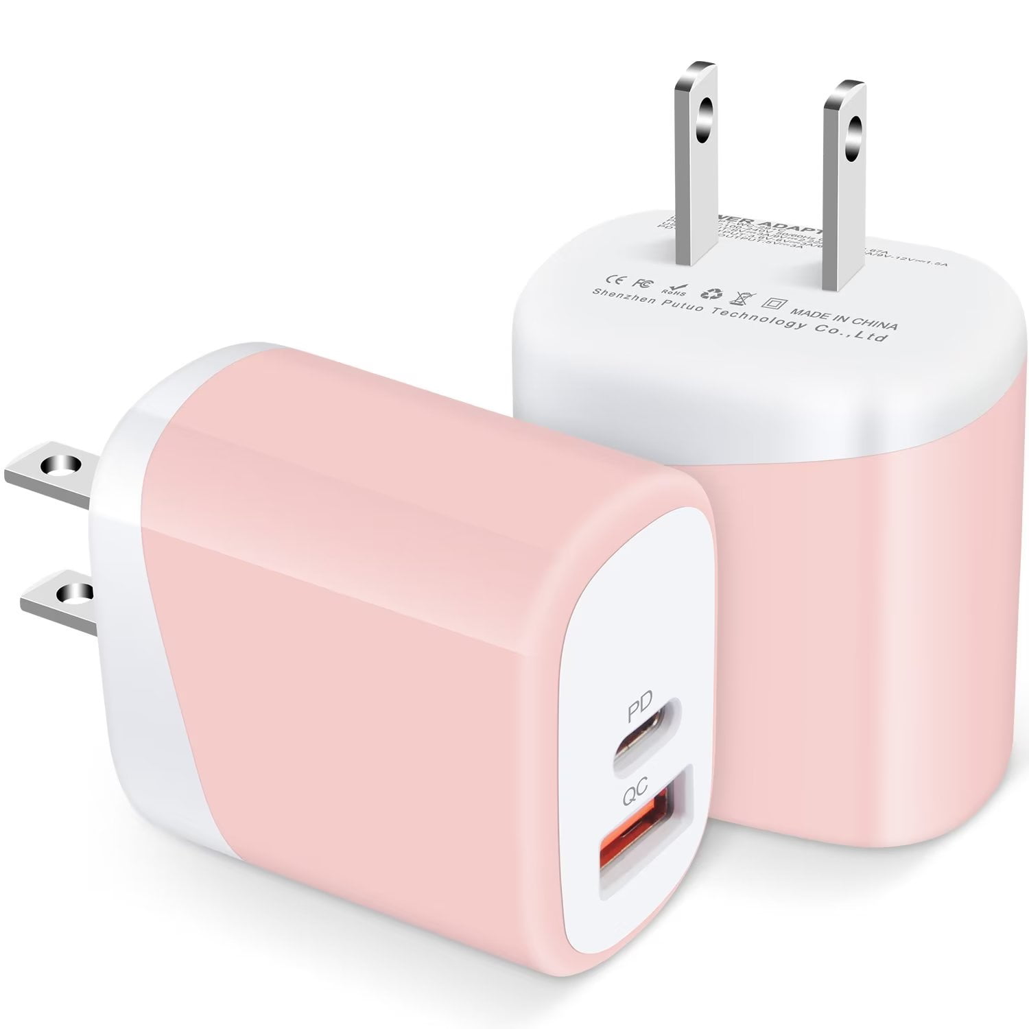 USB C Block,FiveBox 2pack USB C Wall Charger Block 20W PD Type C ...