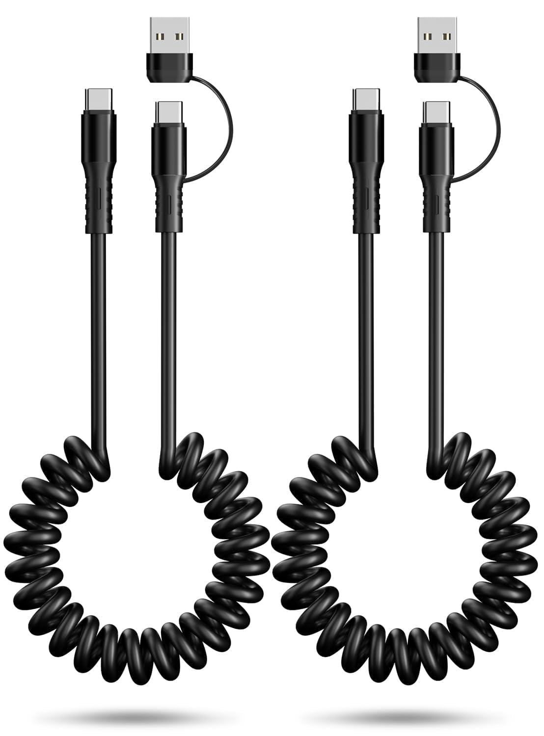 USB C Cable 2 Packs 3FT Type C Charger 60W Cable Car Coiled Type C Fast ...