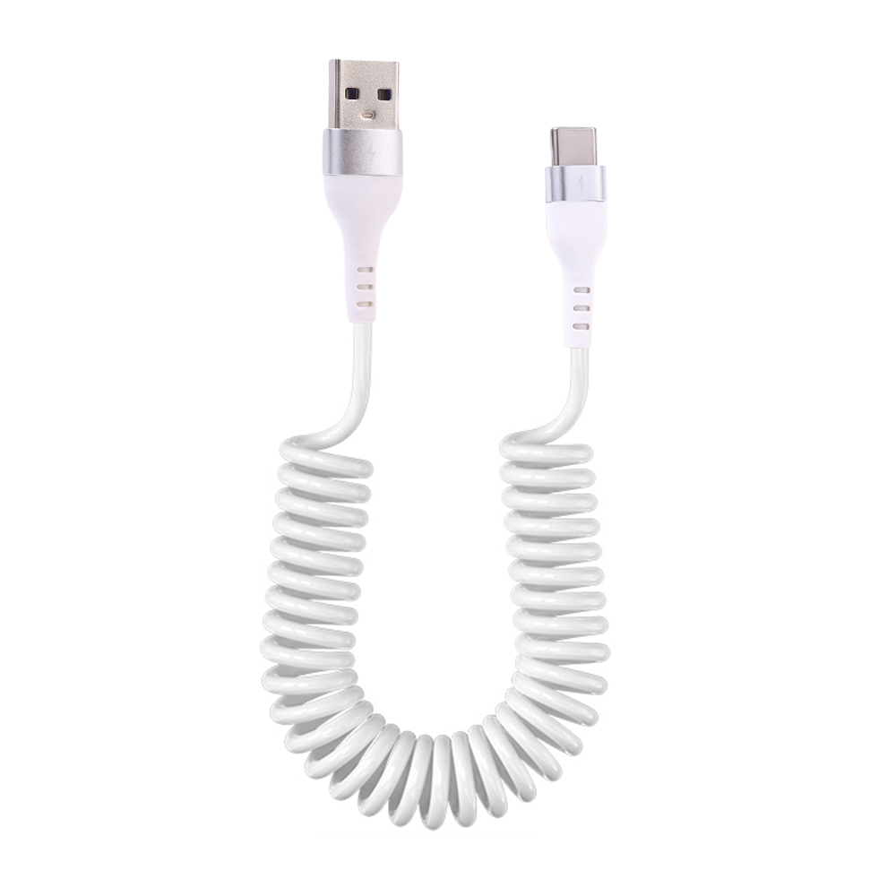 USB C Cable 5A Fast Charging Spring Pull Telescopic USB A To Type C ...