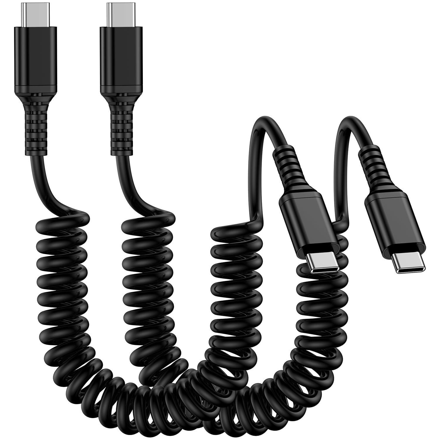 USB C Cable 6ft,USB C to USB C Cable 6ft,2PACK ABCPOW Coiled Type C ...