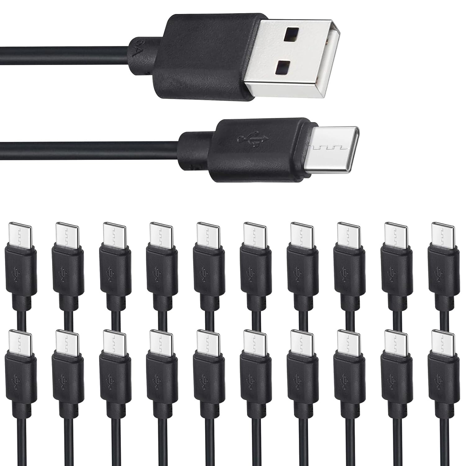 USB C Cable Bulk 20-Pack, Type C Charger Cord 3.3ft Multipack - Walmart.com
