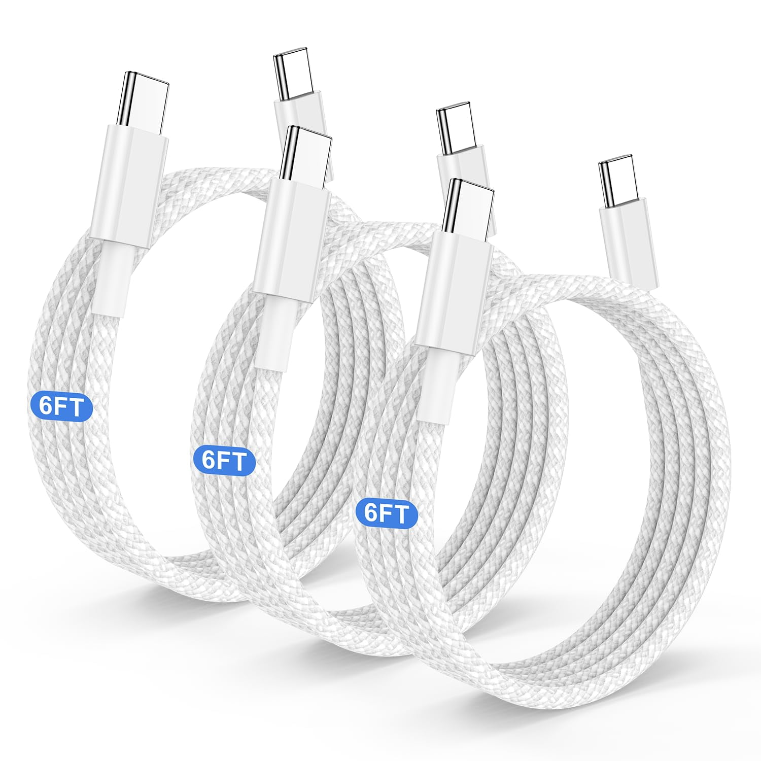 USB C to USB C Cable Charger for Apple Certified 60W 3-Pack 6ft Long ...