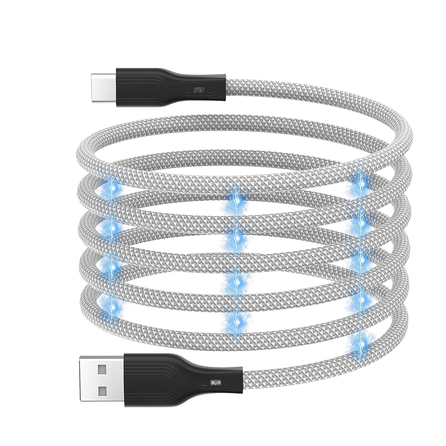 USB C Cable, Magnetic USB A to USB C Charger Cable 3.3 FT, Braided ...